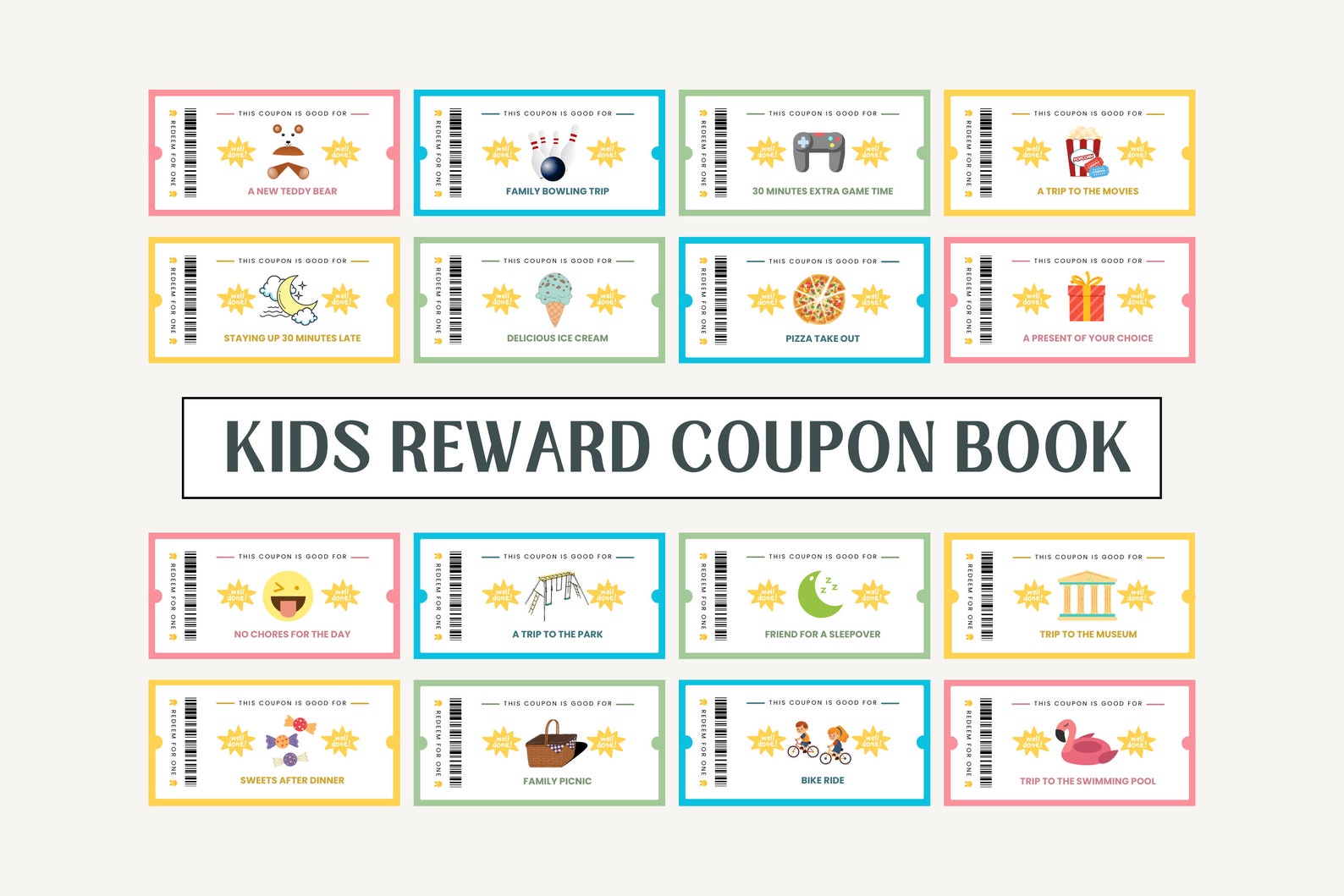 Printable Kids Reward Coupons | Rewards for Kids | Kids Reward Chart ...