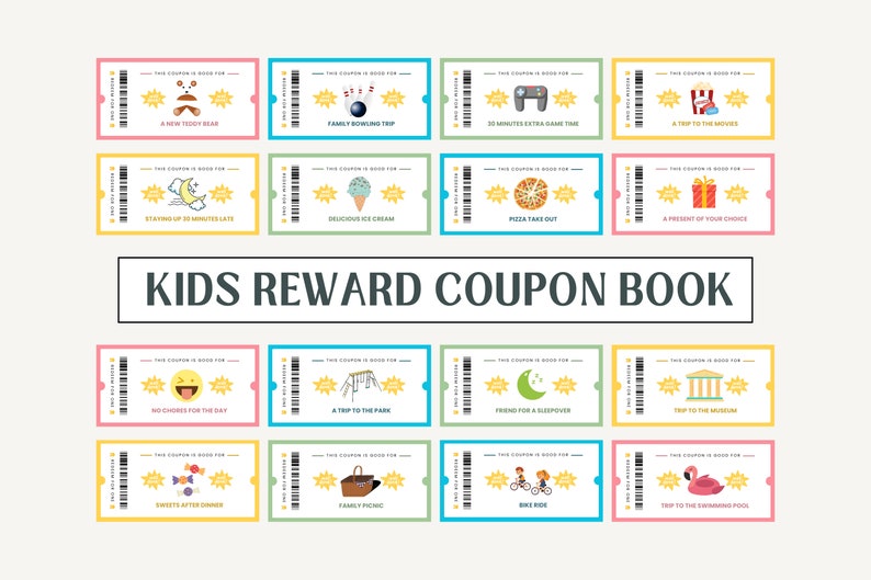 Printable Kids Reward Coupons | Rewards for Kids | Kids Reward Chart ...