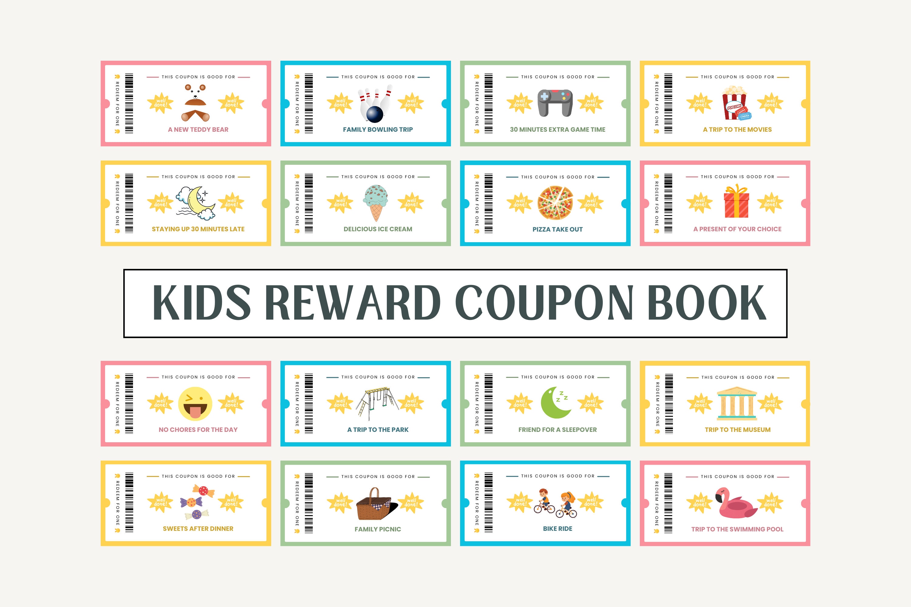 Printable Kids Reward Coupons | Rewards for Kids | Kids Reward Chart ...