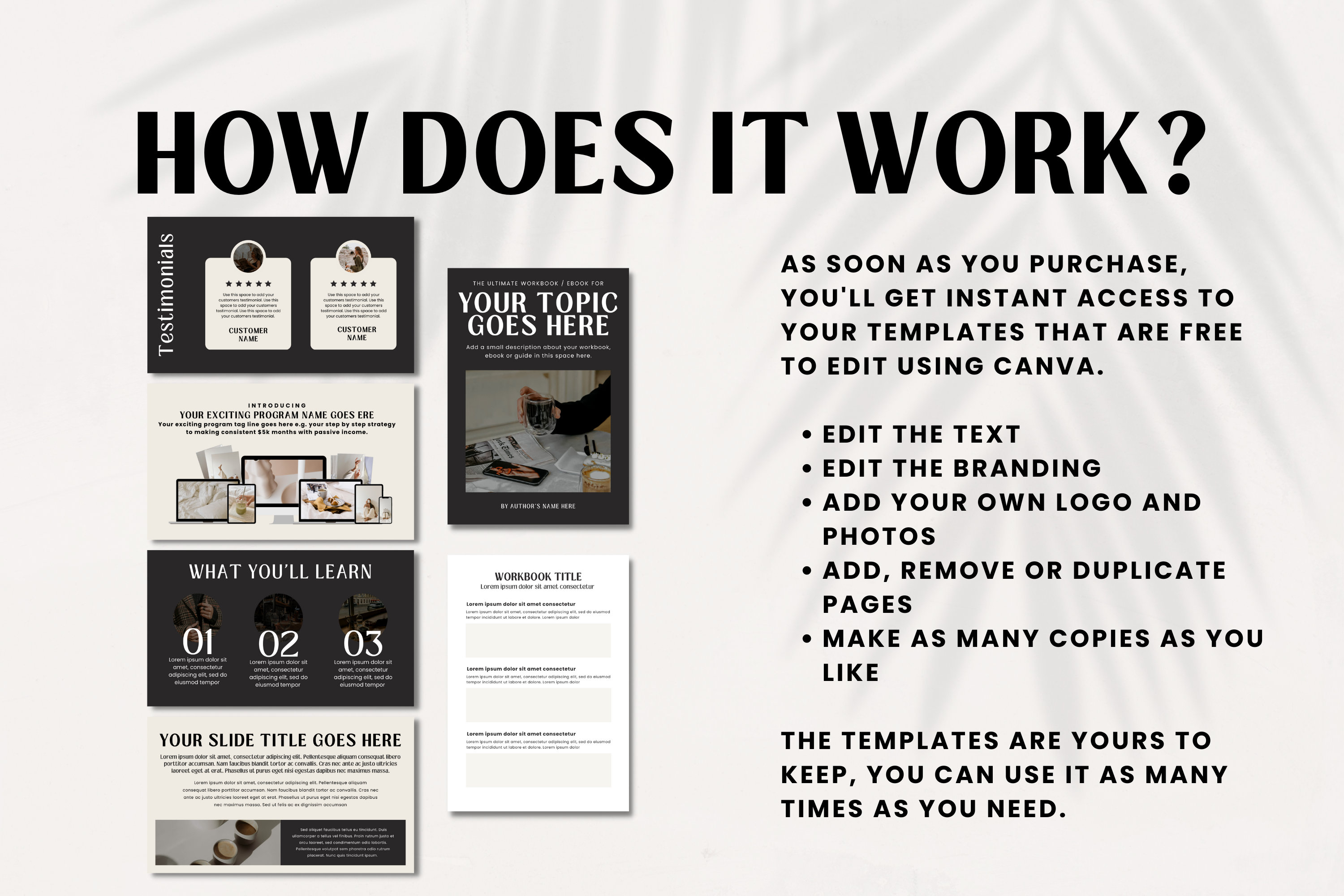 Course Templates Canva | Course Workbook Template | Online Course ...