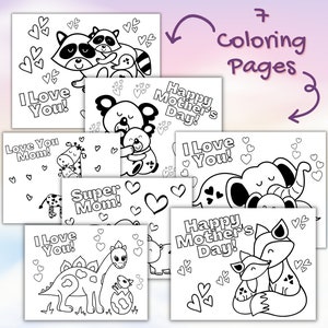 Mothers Day Printable Coloring Pages | Mothers Day Bundle Printable ...