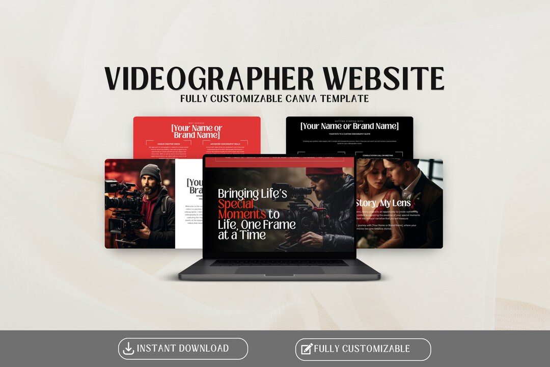 Videographer Website Template | Videographers Canva Website Template ...