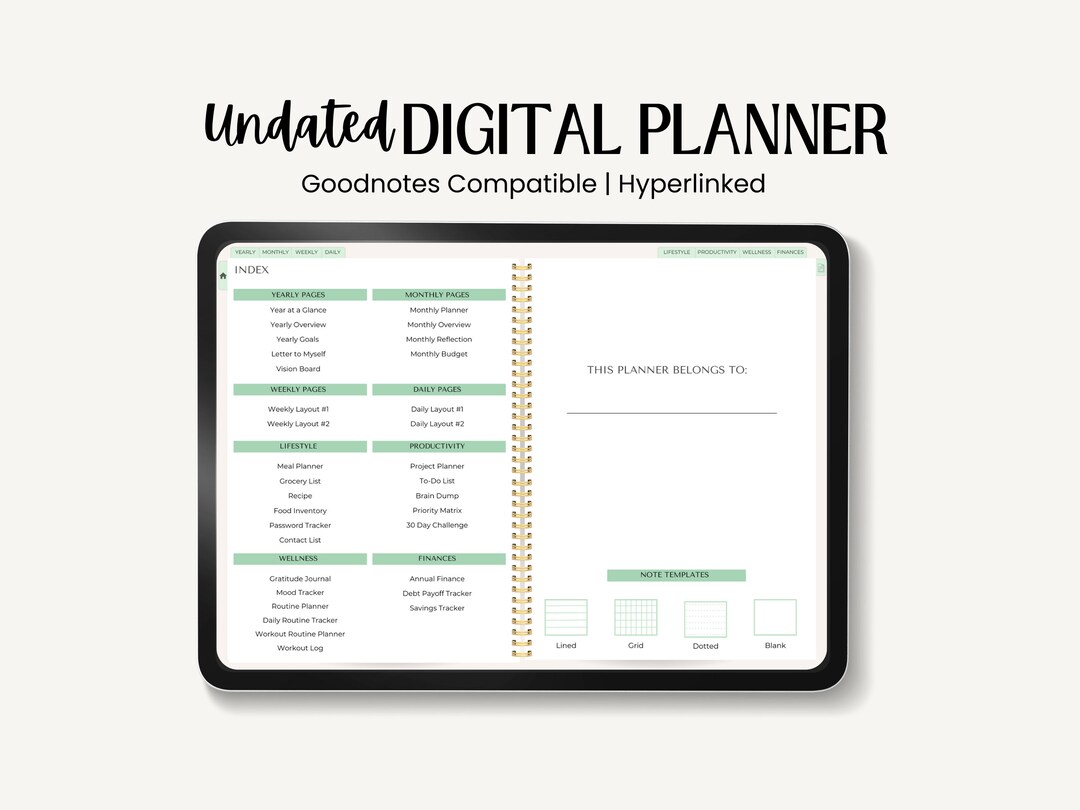 Digital Planner Goodnotes Pink | Goodnotes Planner | Minimalist Digital ...