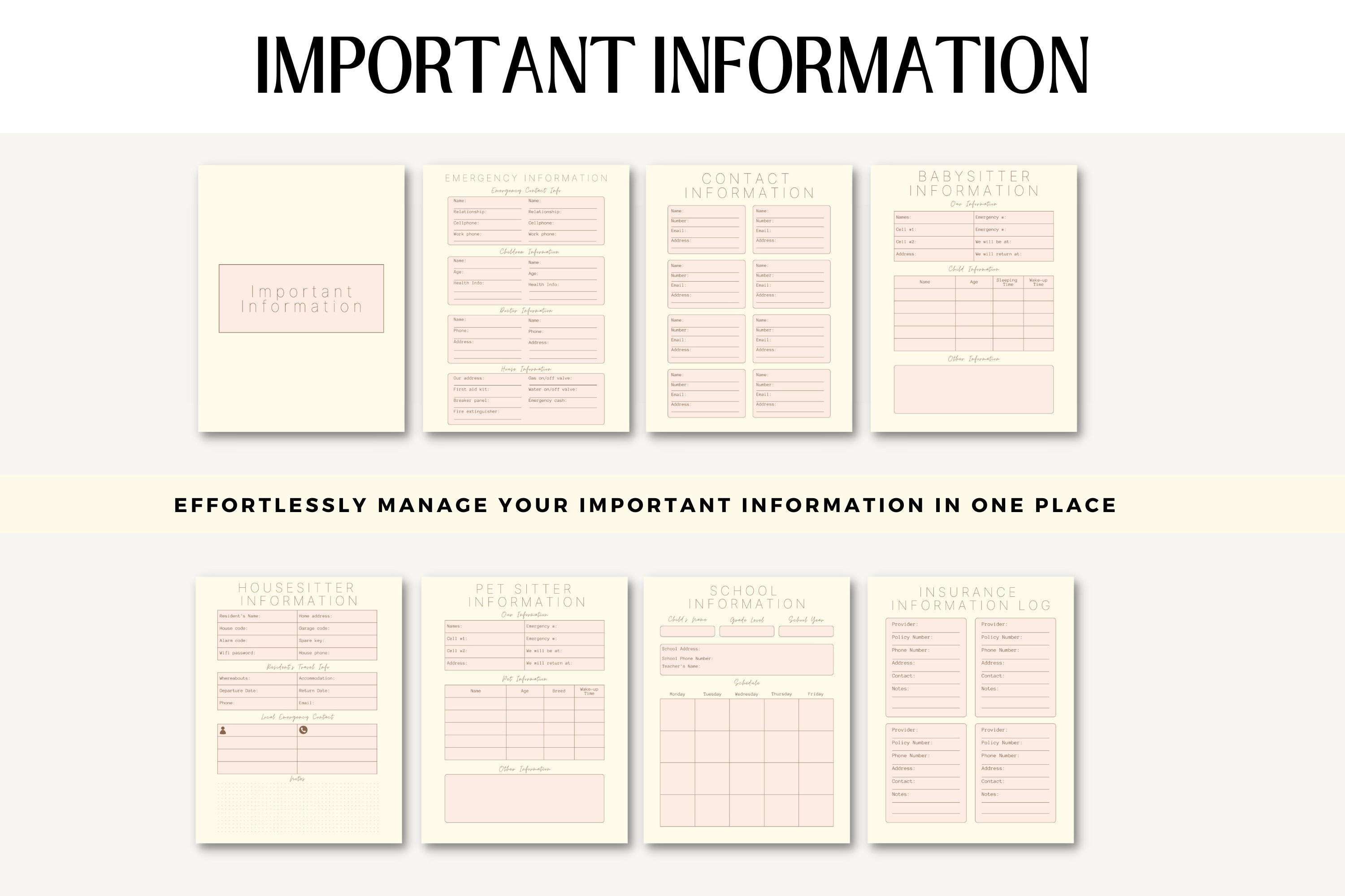 Home Management Printables | Home Management Tracker | Printable Home ...