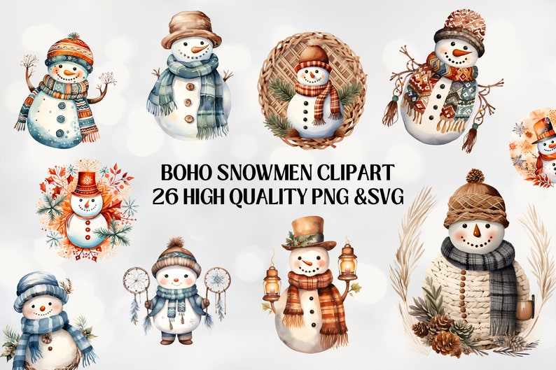 Snowman Clipart PNG Transparent | Winter Snowman Digital Clipart ...
