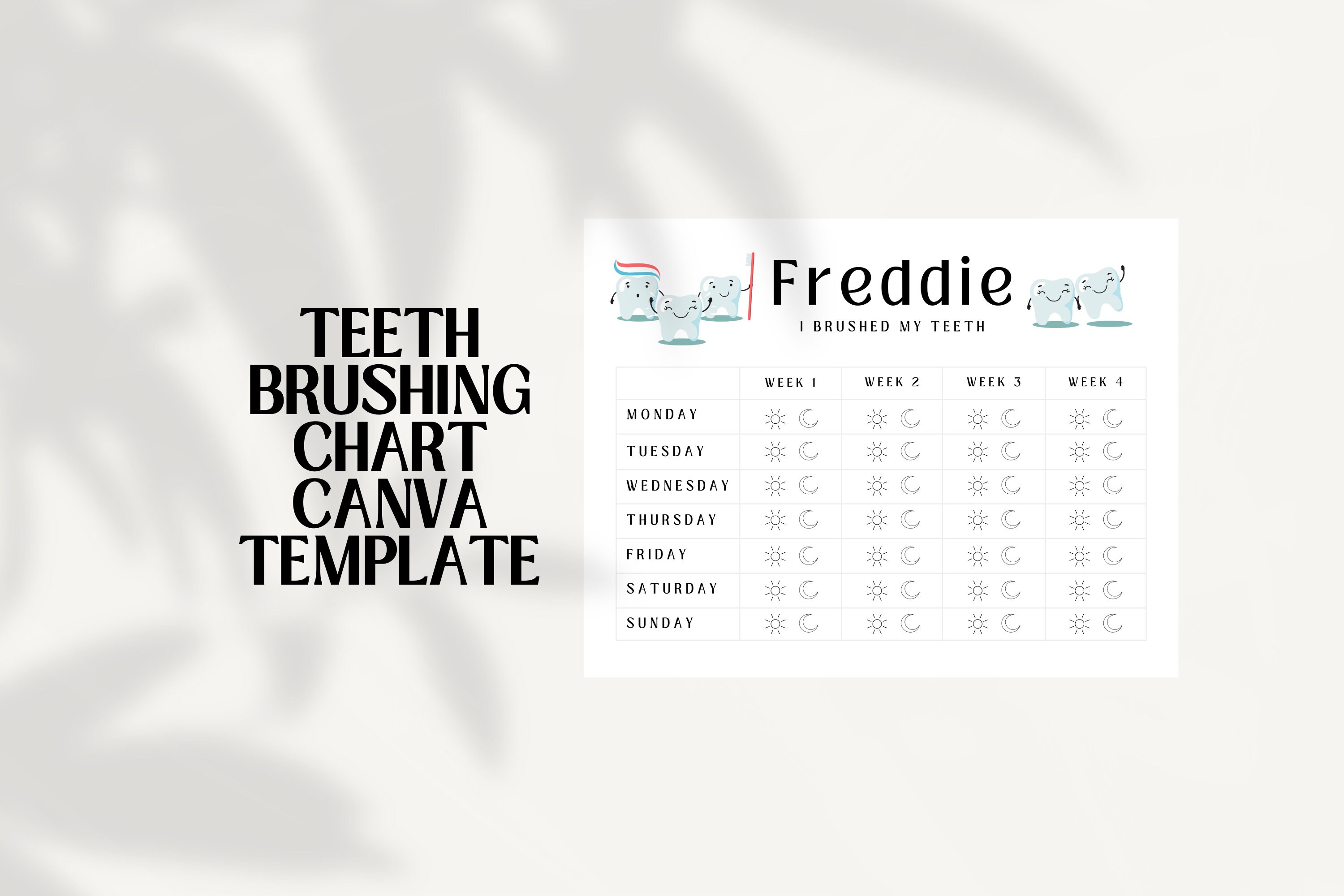 Teeth Brushing Reward Chart | Teeth Brushing Chart Printable | Brush ...