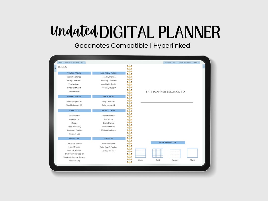 Digital Planner Goodnotes Pink Goodnotes Planner Minimalist Digital ...