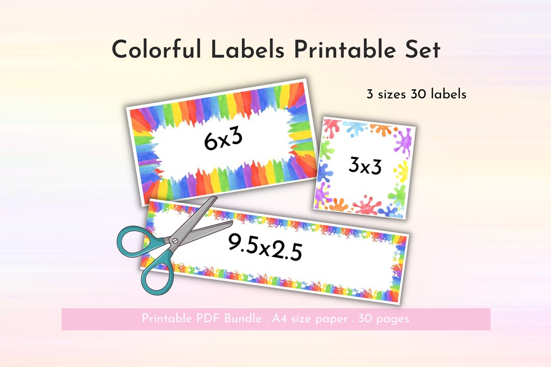 Printable Colored Labels Printable Label Storage Labels Jar Label ...