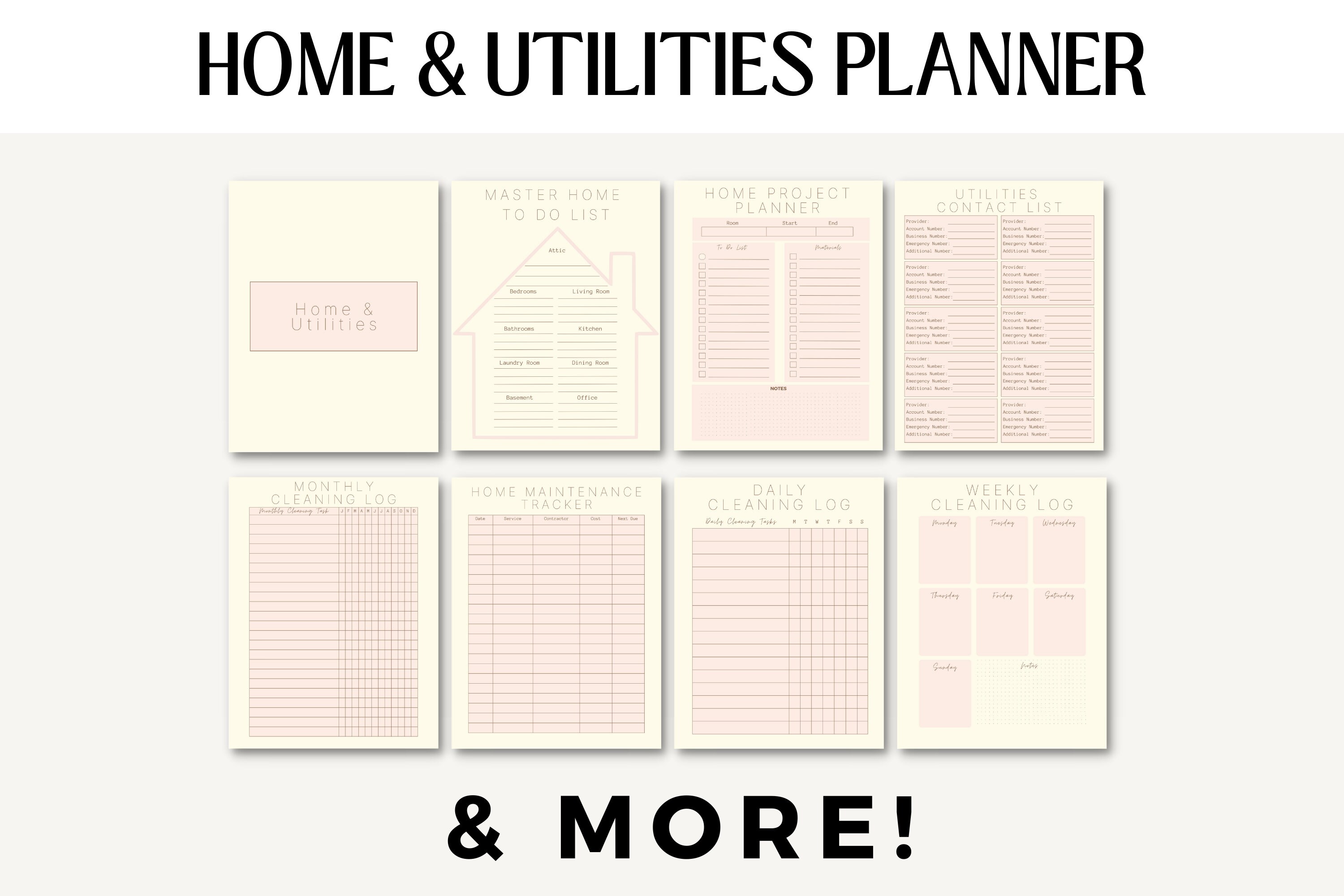 Home Management Printables | Home Management Tracker | Printable Home ...
