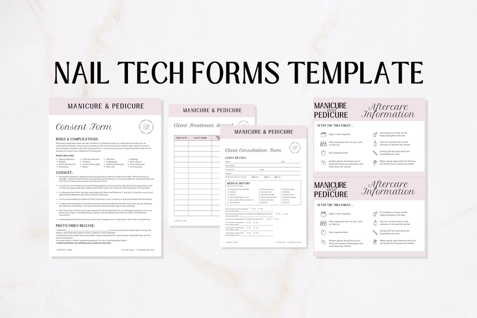 Nail Tech Forms | Consent Form Nails | Client Intake Forms | Nail Consultation | Nail Technician ...