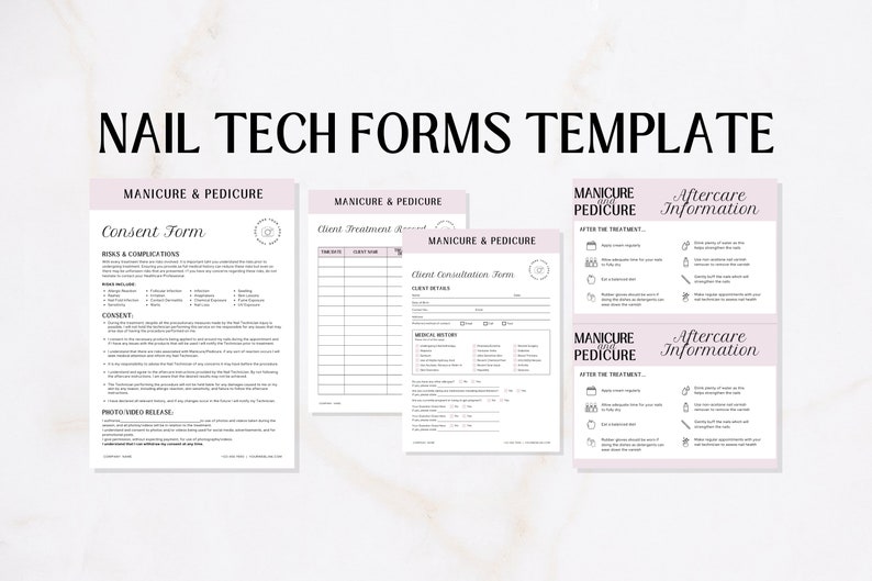 Nail Tech Forms | Consent Form Nails | Client Intake Forms | Nail ...