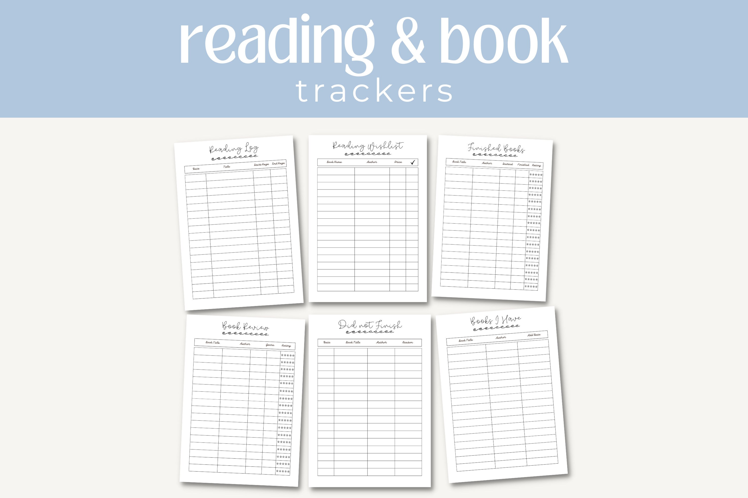 Reading Planner Printable Printable Reading Planner Journal Reading ...