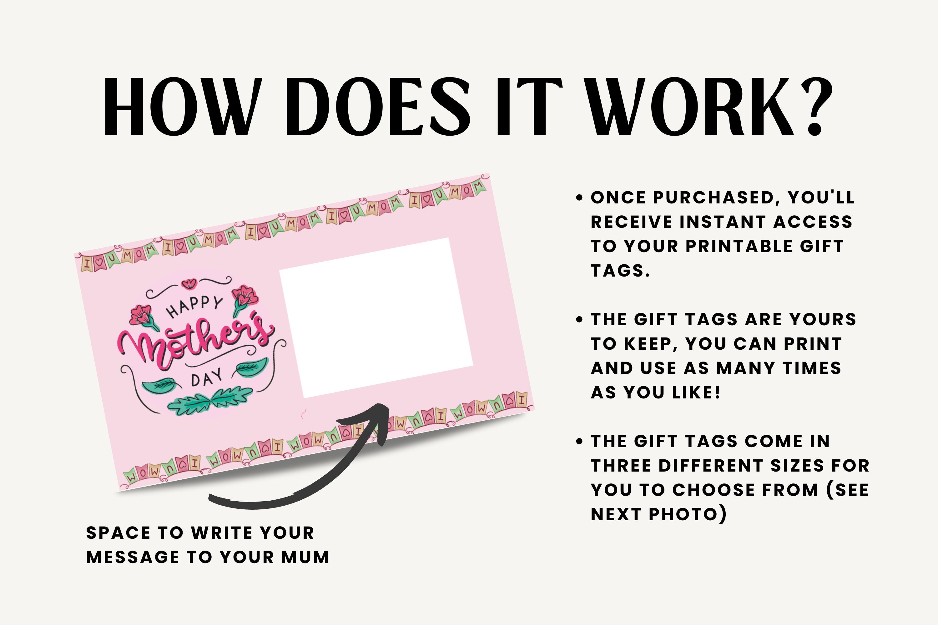 Happy Mothers Day Gift Tags Printable Mothers Day Gift Tag Happy ...