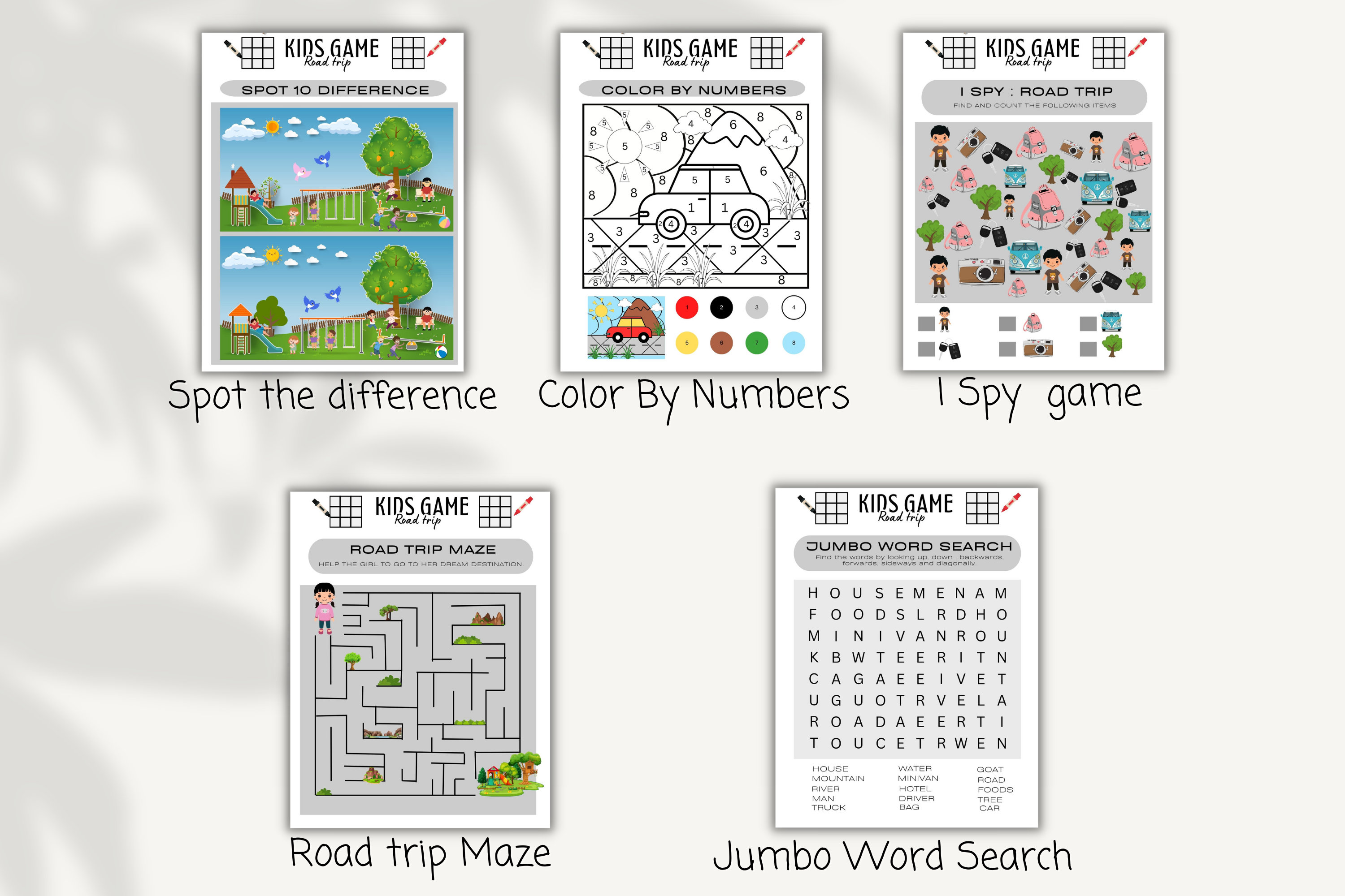 Road Trip Games | Printable Road Trip Games | Road Trip Games for Kids ...