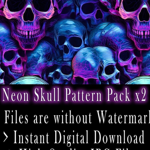 Neon Skull Wallpaper - Etsy