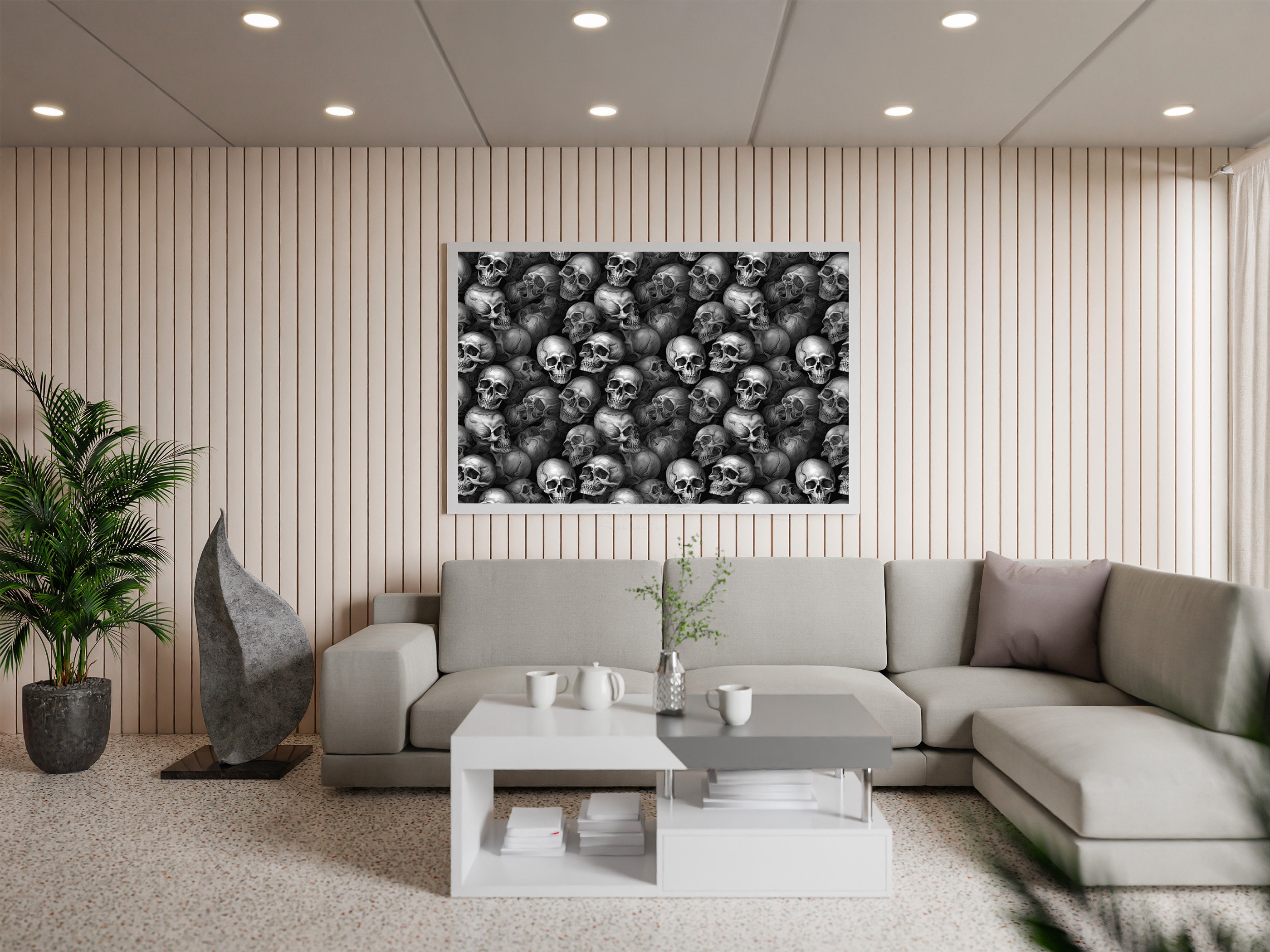 Skull Pattern Monochrome - Skull Pattern | Digital Download | Creative ...