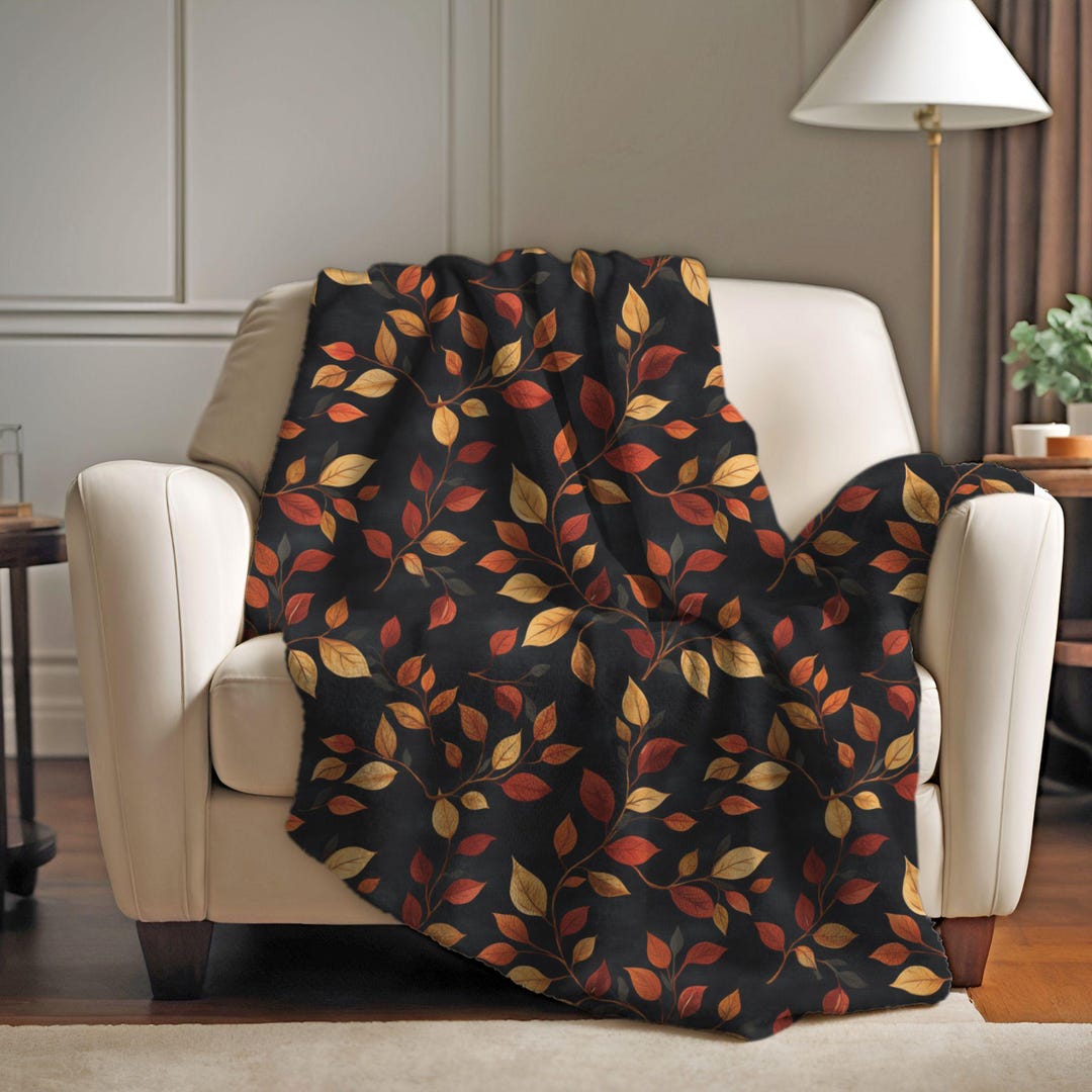 Fall Leaves, Cottagecore Dark Acedemia, Warm Blanket, Fleece Blankets ...