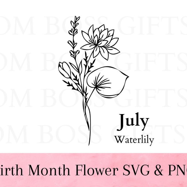 Birth Flower Svg - Etsy