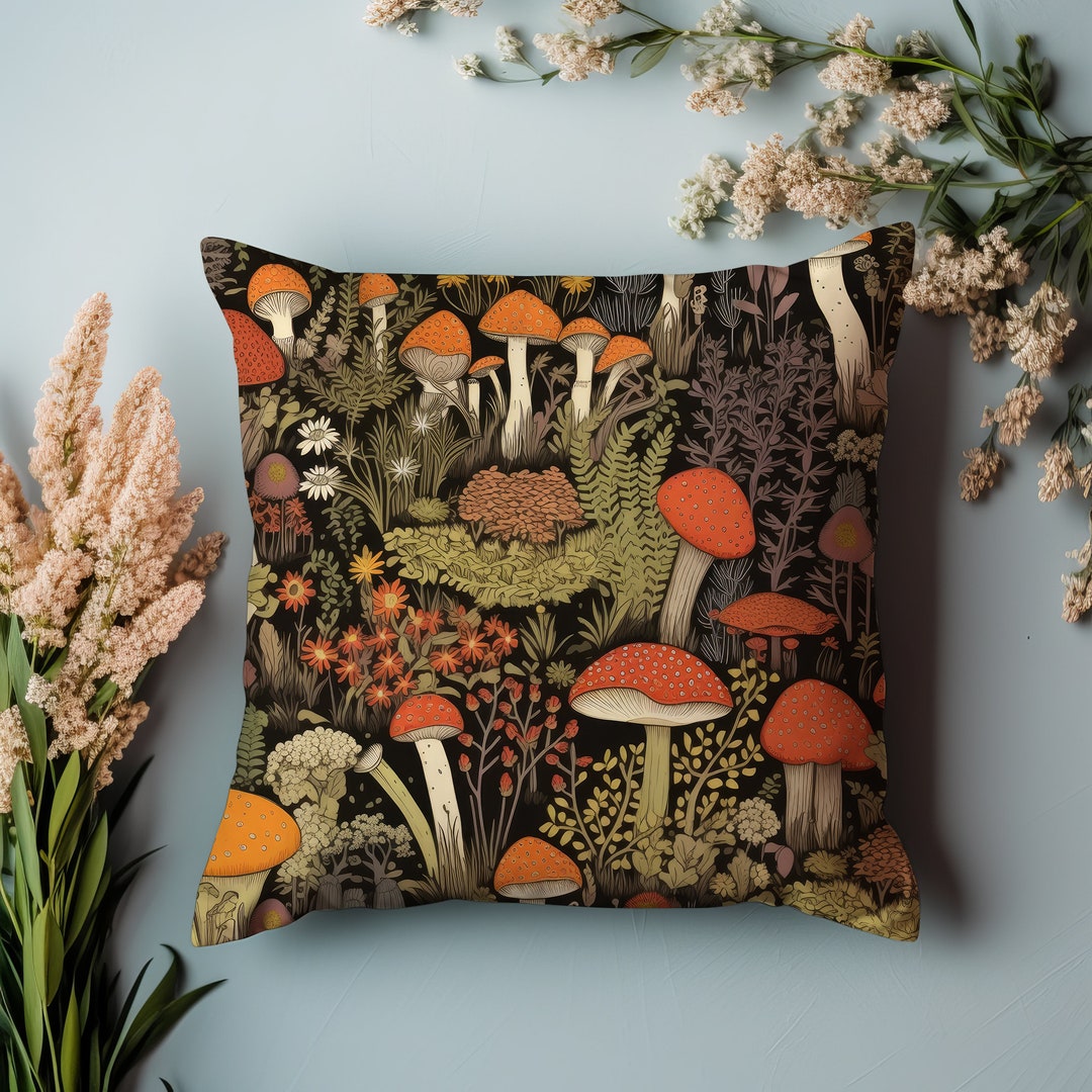 Mushroom Cottagecore, Bedroom Decor, Woodland Pillows, Ccottagecore ...