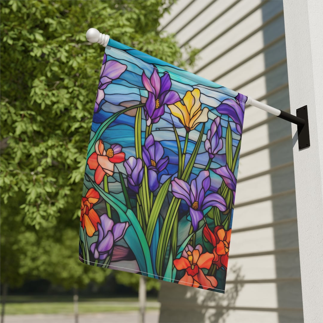Iris Flower Gift, House Flag, Nature Flag, Summer House Flag ...
