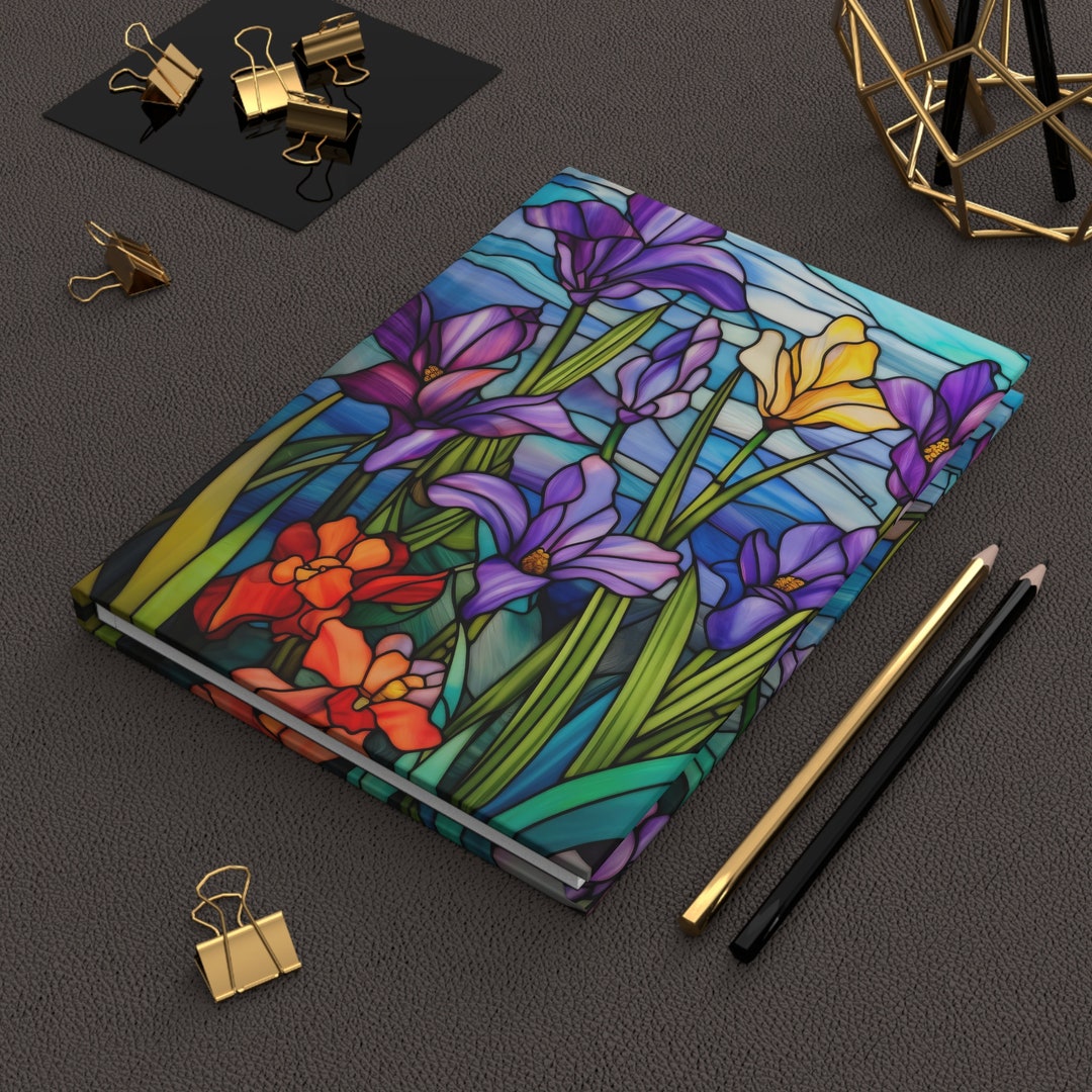 Iris Flower Gift, Wildflower Notebook, Hardcover Notebook, Cottagecore ...