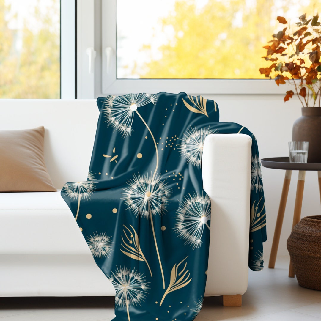 Dandelion Blanket, Wishe Blanket, Cottagecore Decor, Sherpa Fleece ...