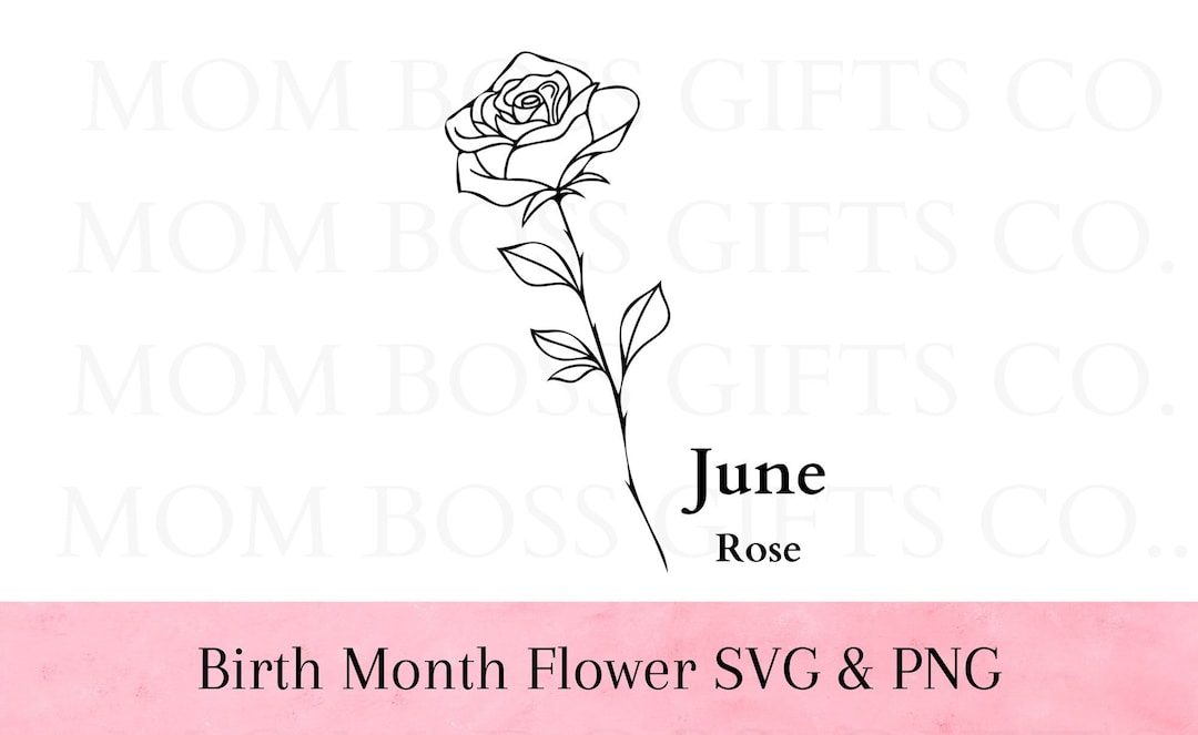 June Birth Month Flower | Rose SVG / PNG, Birth Flower SVG, Birthday ...