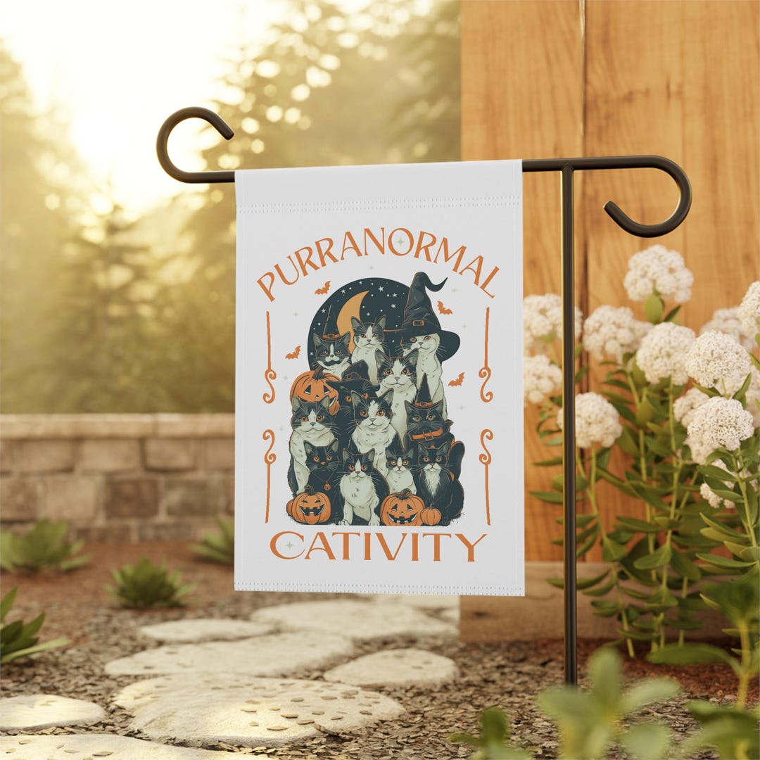 Black Cat Flag, Funny Paranormal Flag, Purranormal Cativity Flag, Funny ...