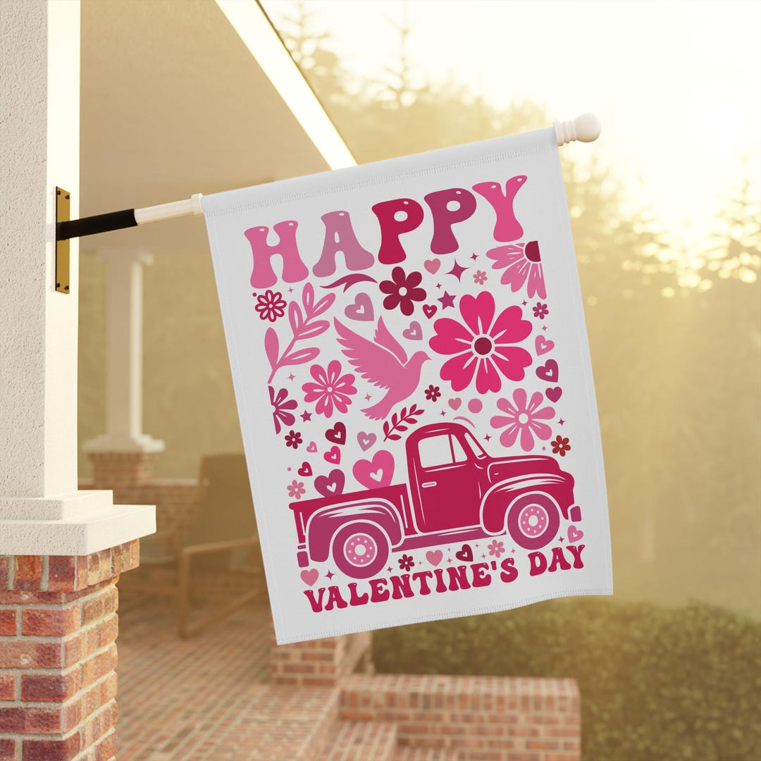 Happy Valentine's Day Flag, Valentines Day Garden Banner, Love House ...