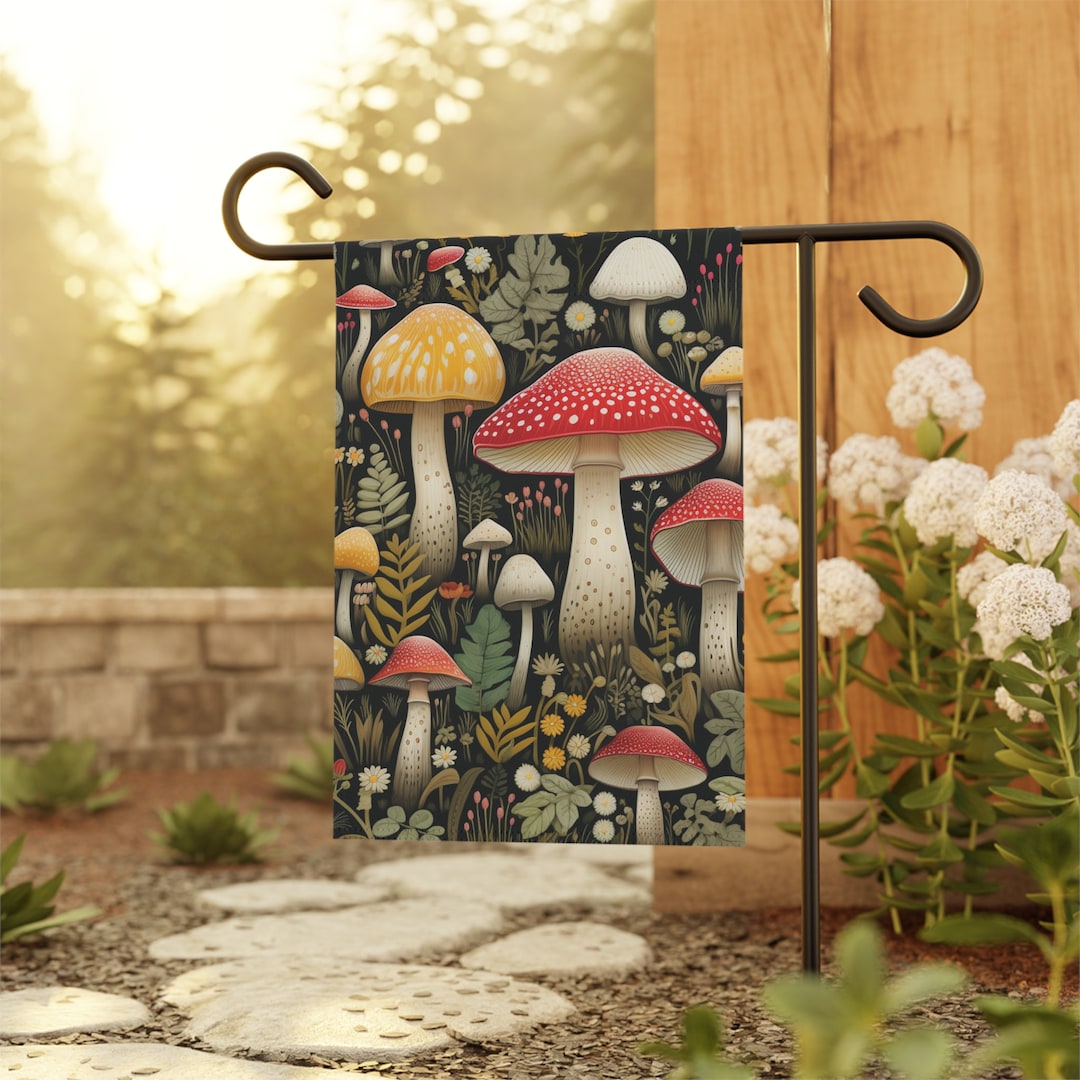 Mushroom Flag, Cottagecore Flag, Mushroom Lover Gift, Nature Flag ...