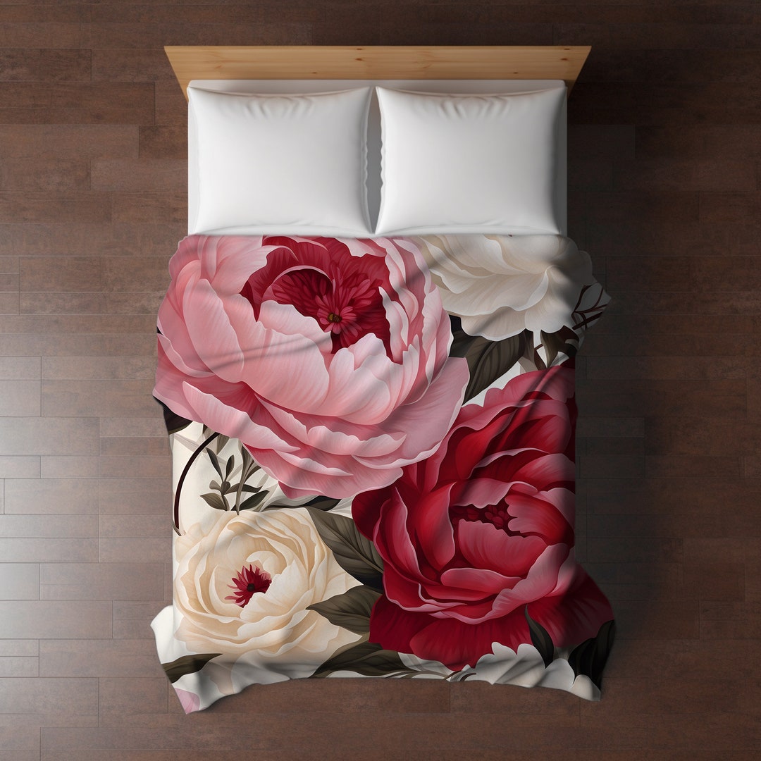 Spring Decor, Peonies, Peonies Lover Gift, Sofa Throw, Bed Blanket ...