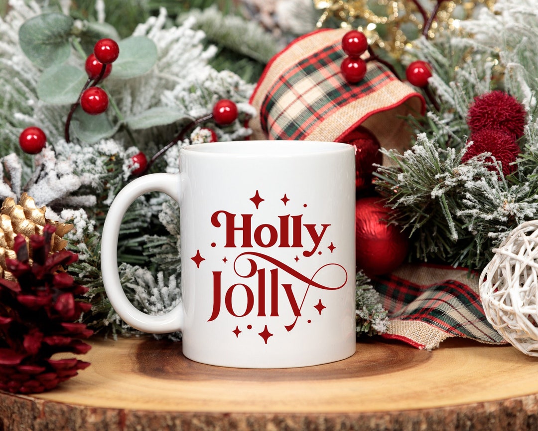 Holly Jolly Mug, Christmas Mug, Cute Christmas Cheer, Christmas Morning ...