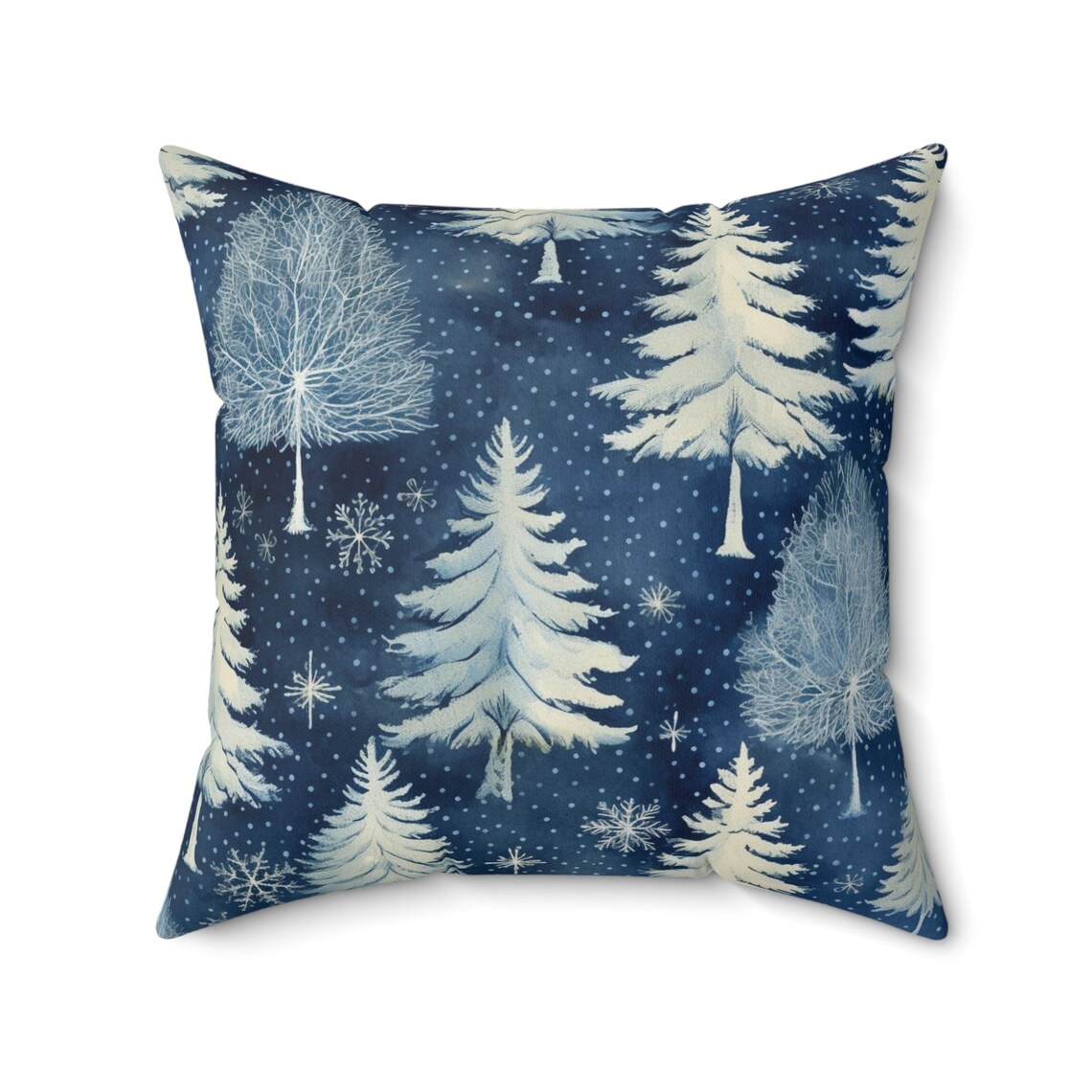 Blue Winter Pillow, Cozy Winter Decor, Christmas Pillows, Farmhouse ...