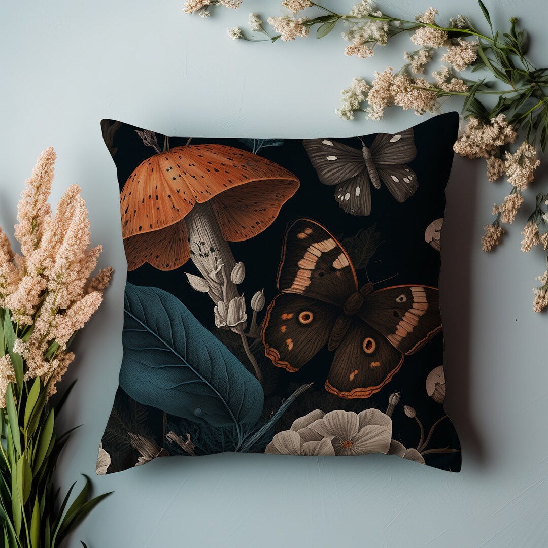 Cottage Core Butterfly and Mushroom Pillows, Witch Core, Fall ...