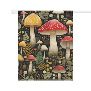 Mushroom Flag, Cottagecore Flag, Mushroom Lover Gift, Nature Flag ...