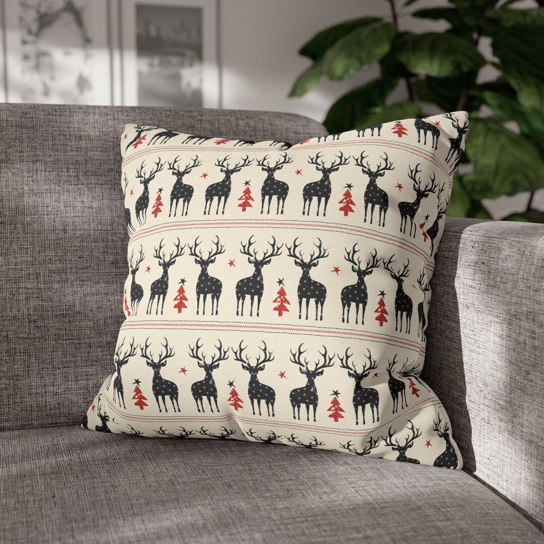Scandinavian Christmas Decor, Reindeer Pillow Cases, Christmas Pillow ...