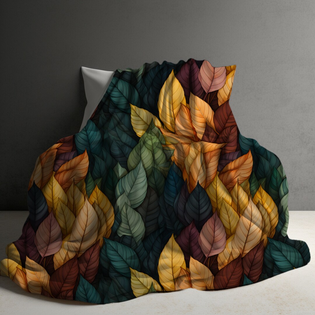Fall Leaves, Warm Blanket, Autumn Throw, Fleece Blankets, Warm Gifts ...