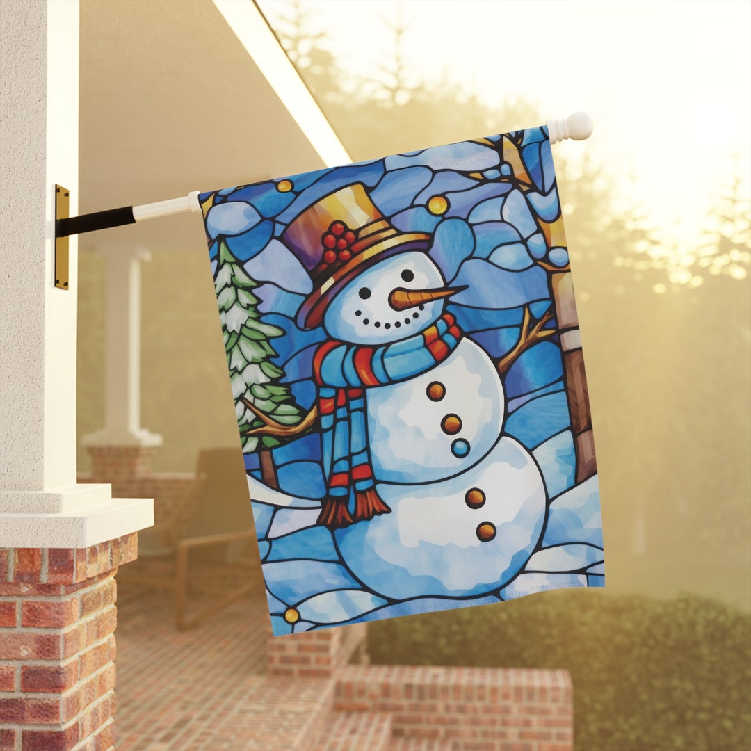 Christmas Flag, Frosty the Snowman, Snowman Mosaic, Happy Holidays Flag ...