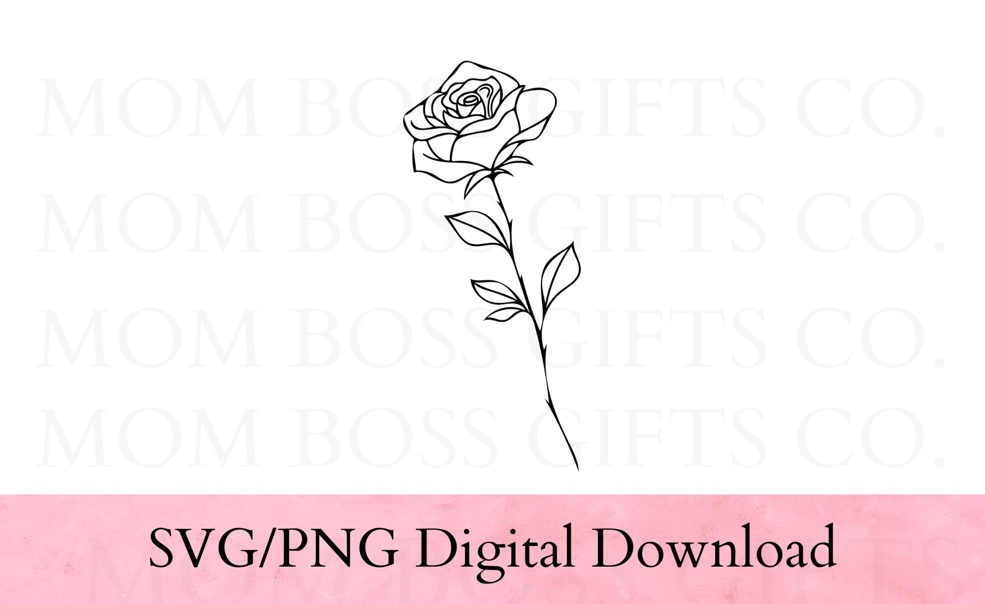 Buy Rose SVG / PNG | Rose Svg File for Cricut, Long Stem Rose ...