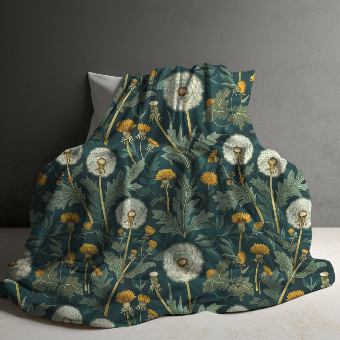 Dandelion Blanket, Wish Blanket, Cottagecore Decor, Fleece Blanket ...