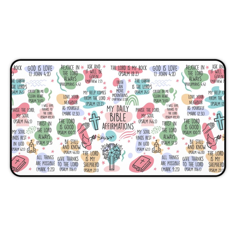 Christian Bible Verse Desk Mat, Daily Affirmations Computer Mat ...