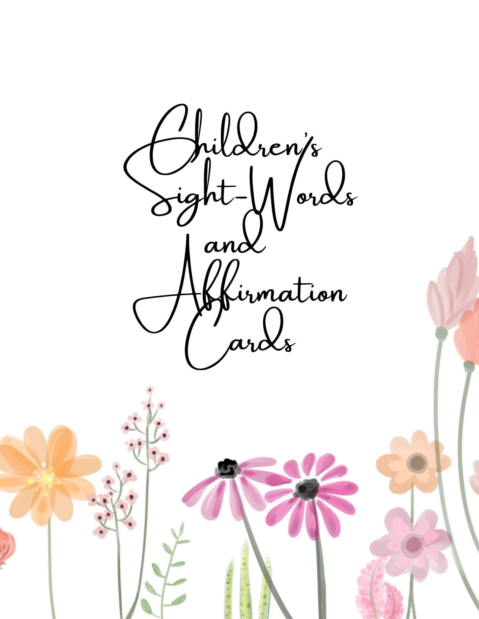 Children's Sight-word Affirmation Cards - Etsy