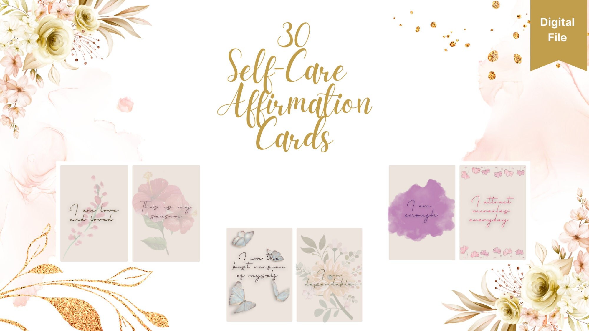 30 Self-care Positive Affirmation Cards - Etsy