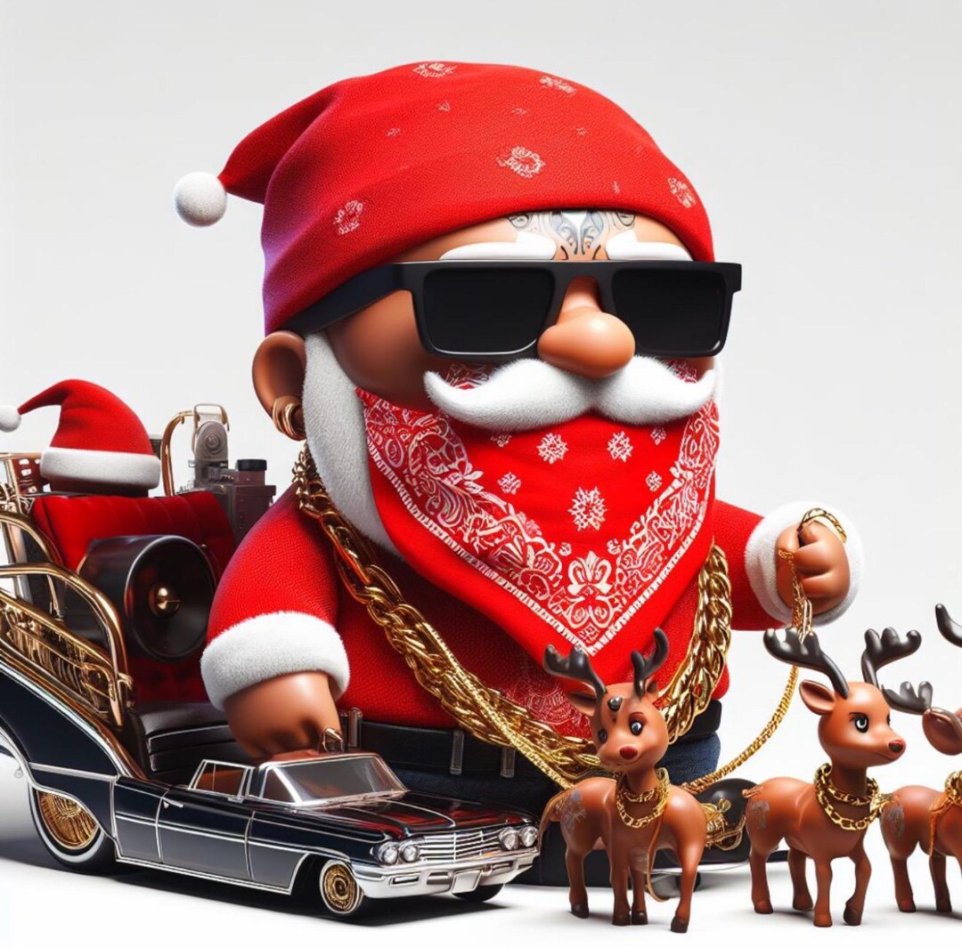 Gangsta Santa Christmas Poster, Urban Holiday Decor - Etsy