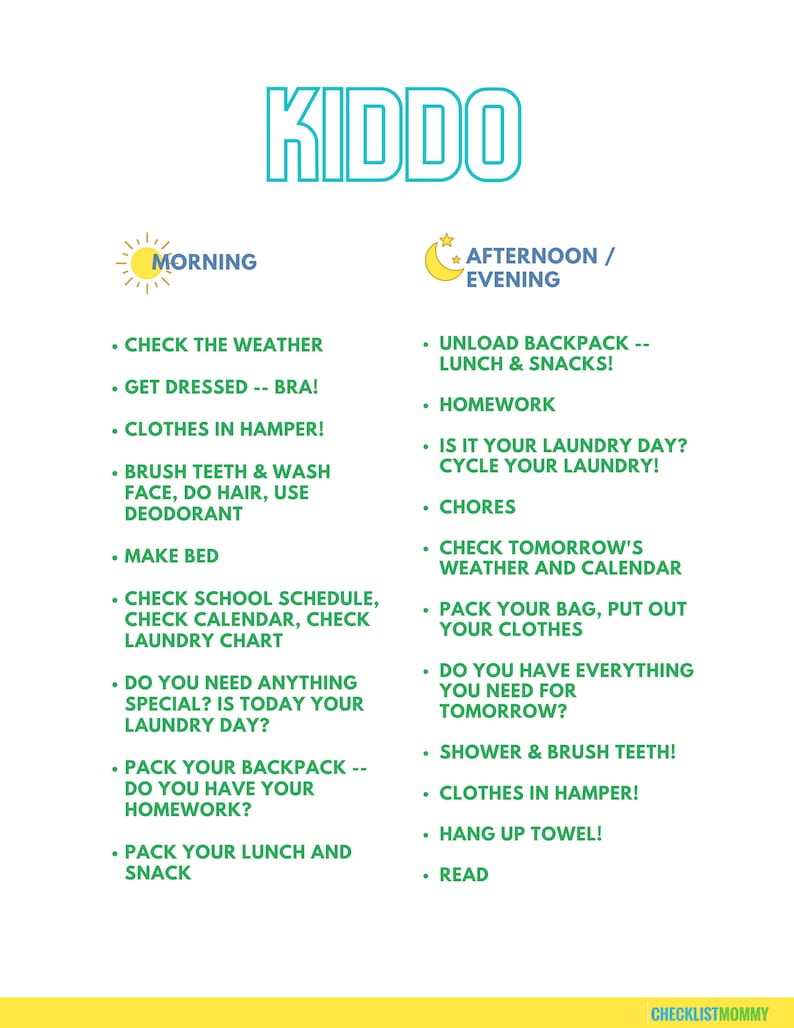 CHECKLISTMOMMY STARTER PACK: Diaper Bag Checklist, Laundry Chart ...