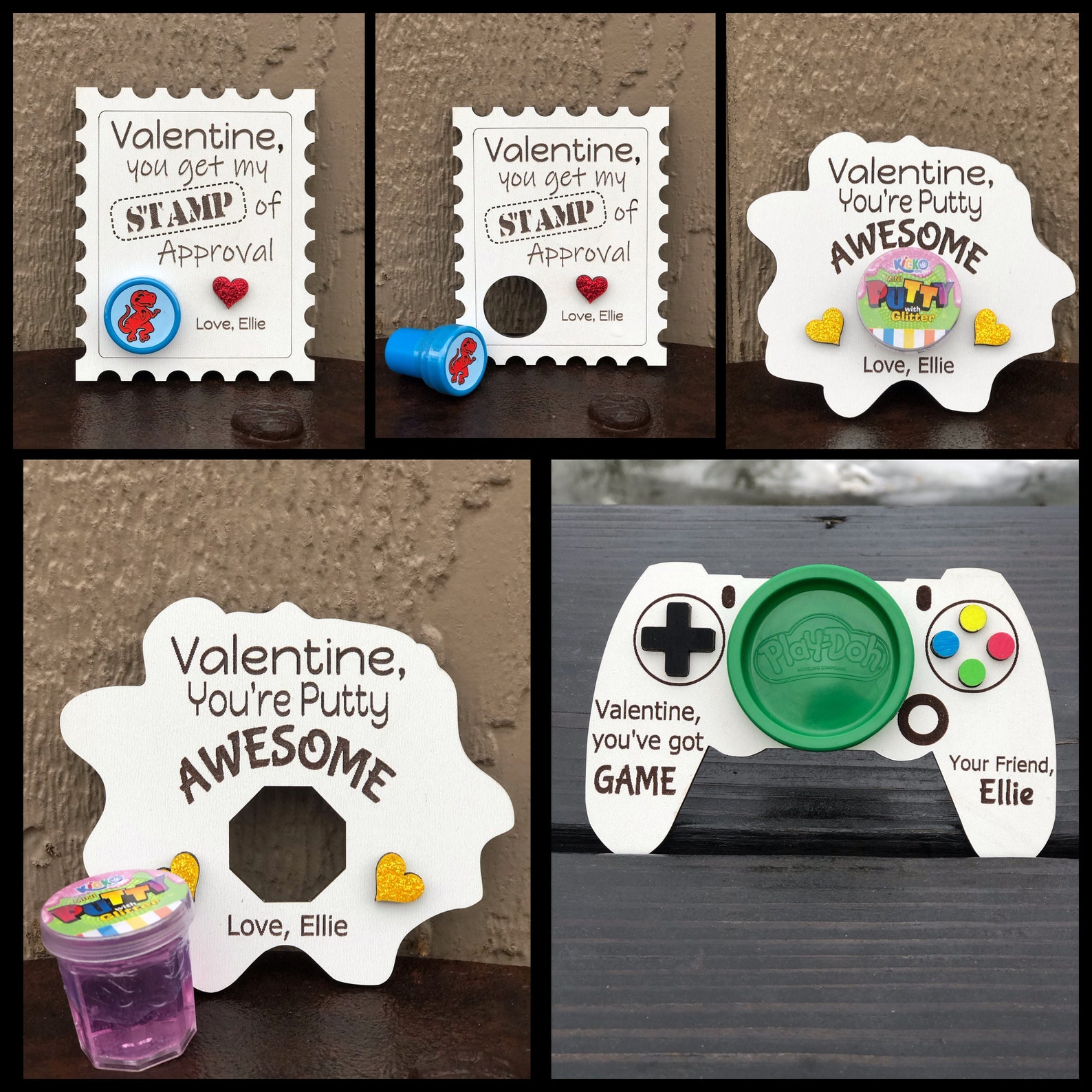 Laser Cut Valentine Cards SVG File. Stamp, Putty, Play-doh File. Kids ...