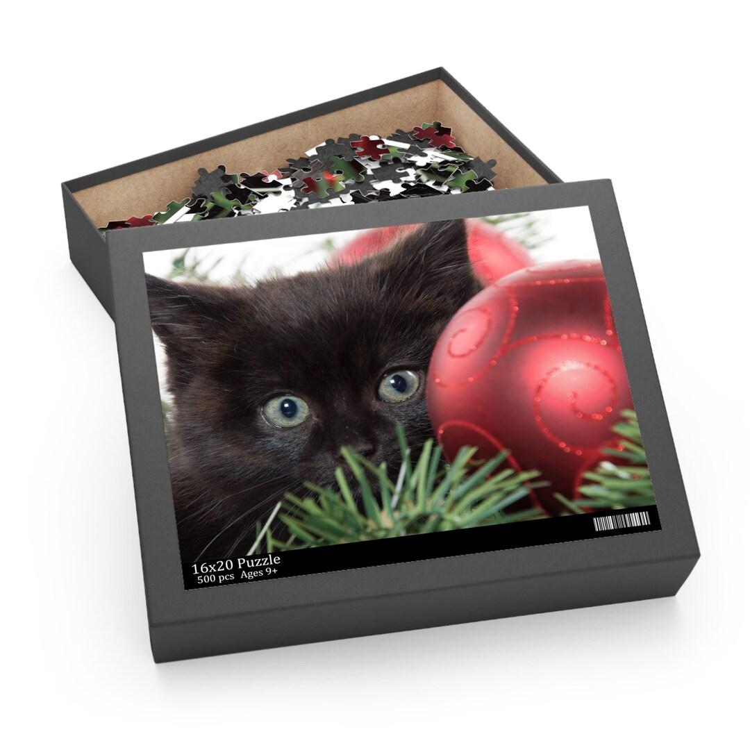 Christmas Cat Puzzle Charming Feline Art Perfect Gift for Cat Lovers - Etsy