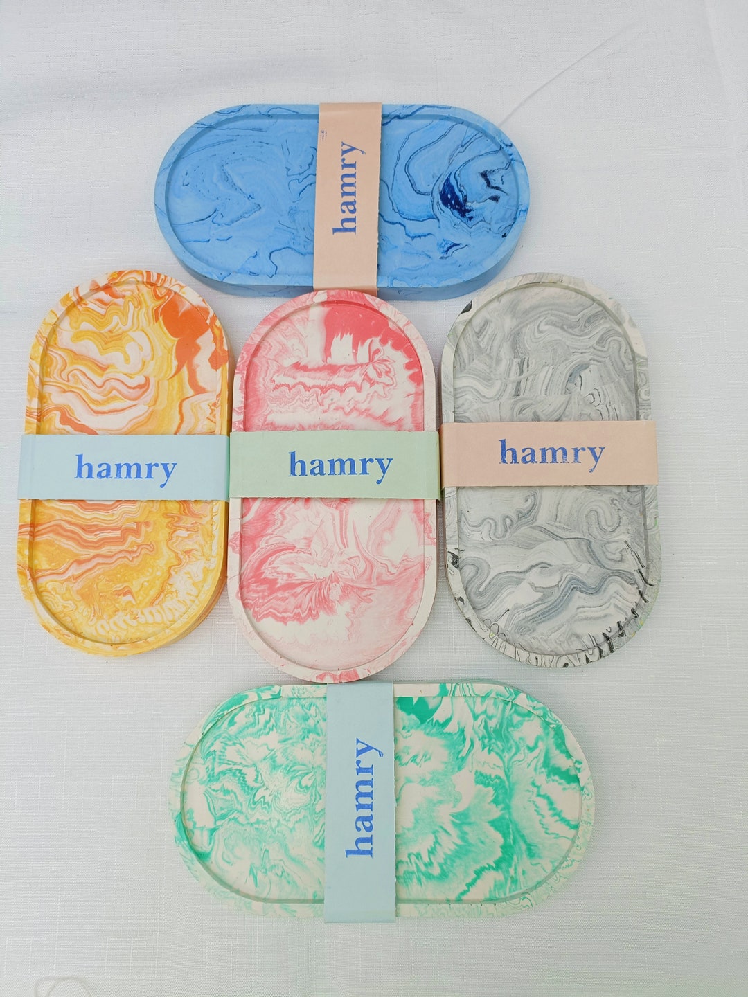 Handmade Jesmonite Decorative Tray Jewellery Tray Home Décor Coaster ...