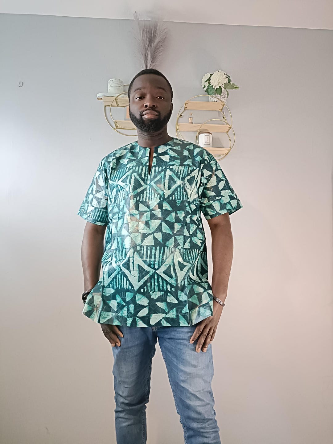 African Men Adire Top and Dashiki. Handmade in Nigeria. Ready to Wear ...