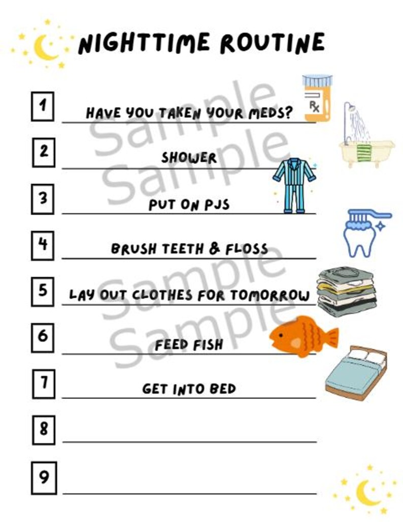 ADHD Routine Chart for Kids | Canva Editable Routine Template | Morning ...